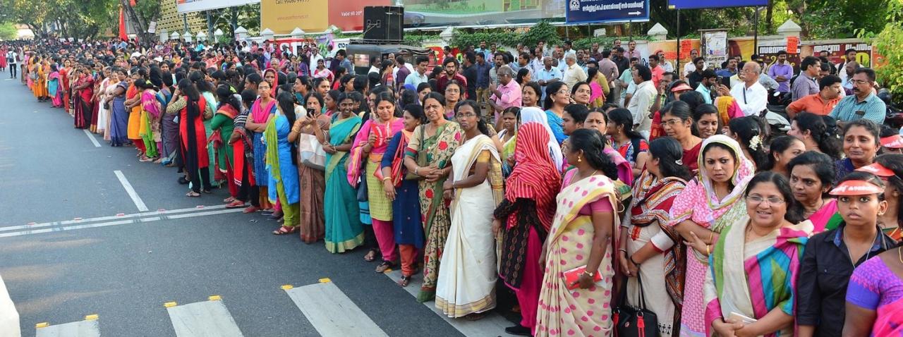 5 millions d'Indiennes forment une chaîne de 620 kilomètres pour les ...